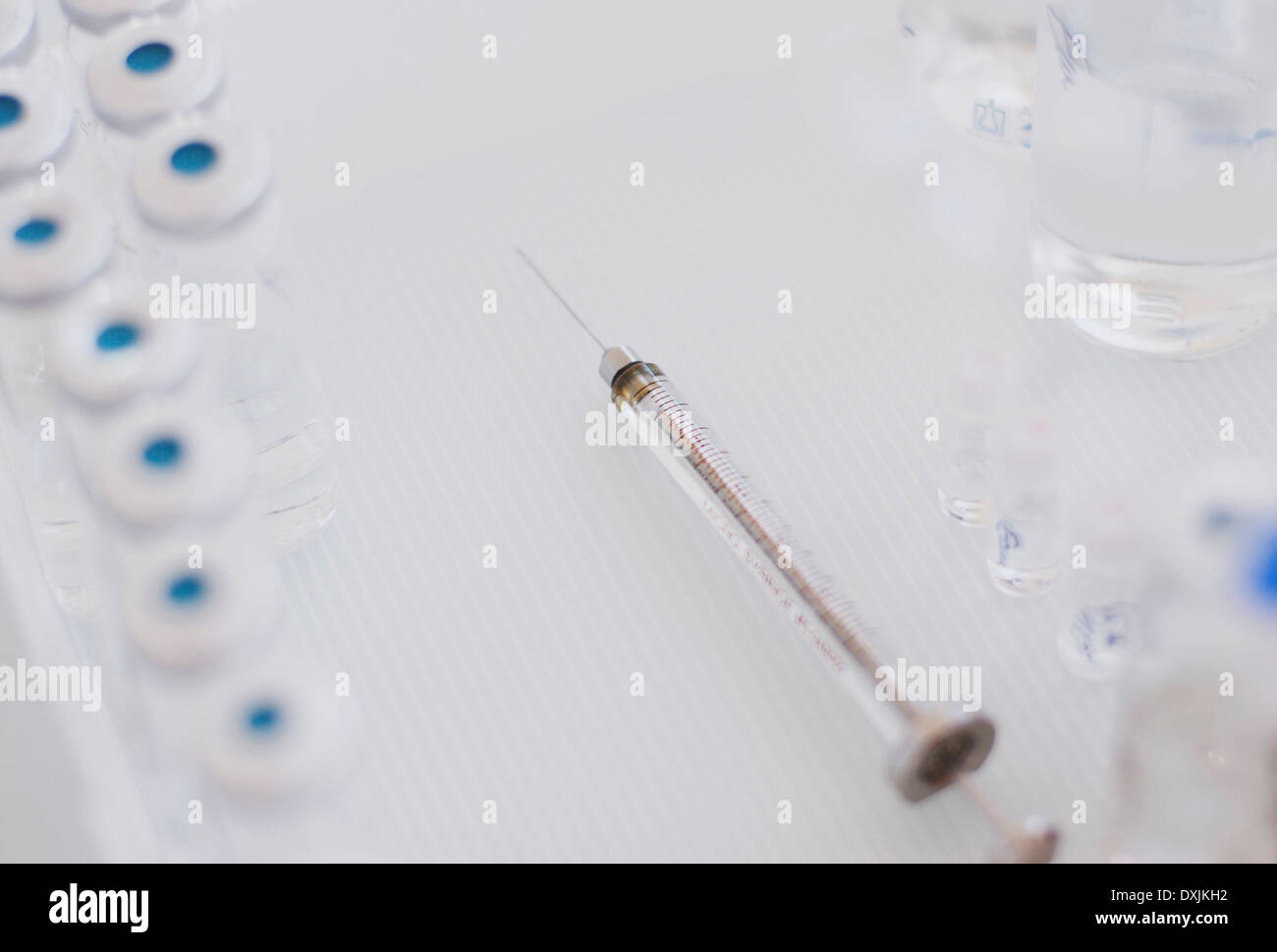 Syringe and sample tubes Stock Photo - Alamy