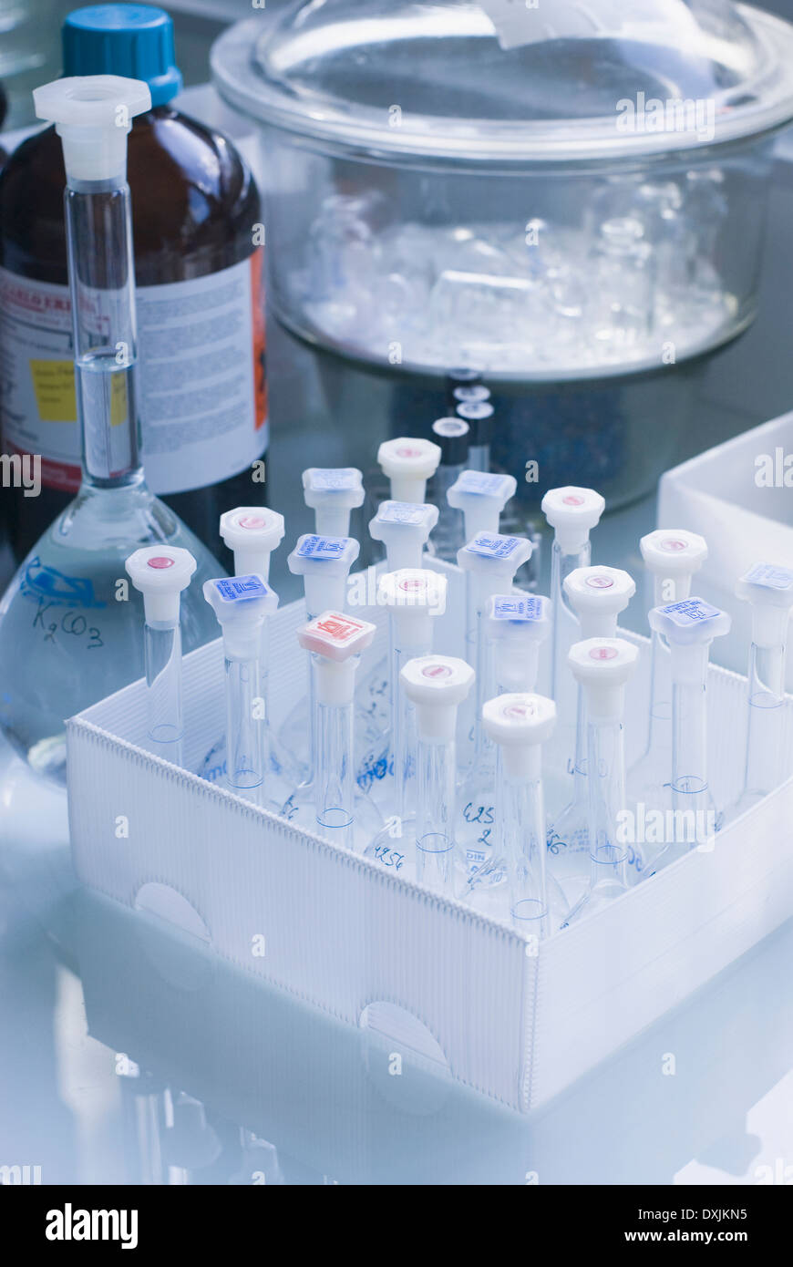 Test tubes in rack Stock Photo - Alamy