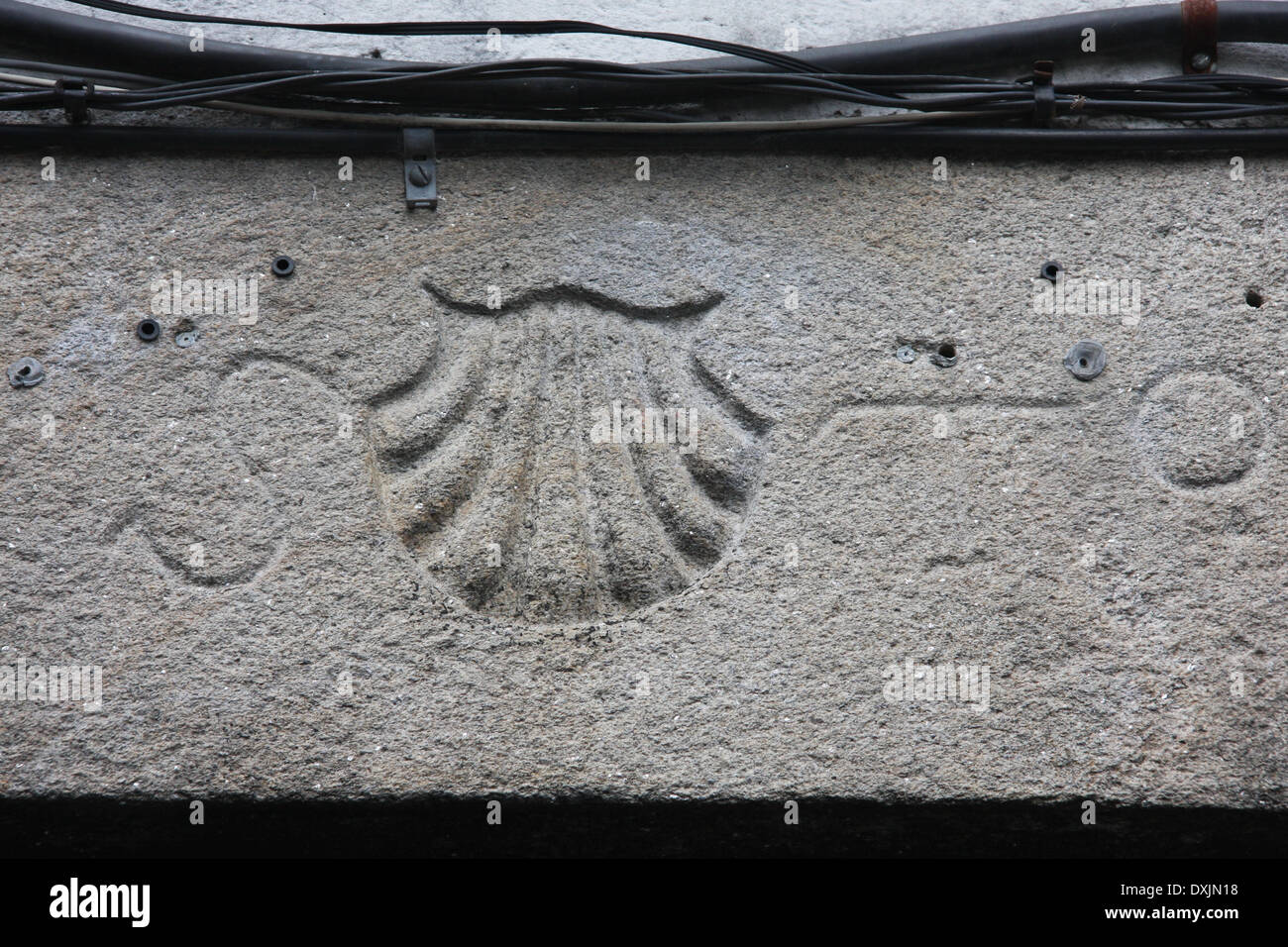 A scallop shell symbol depicting the Way of Saint James in Santiago ...