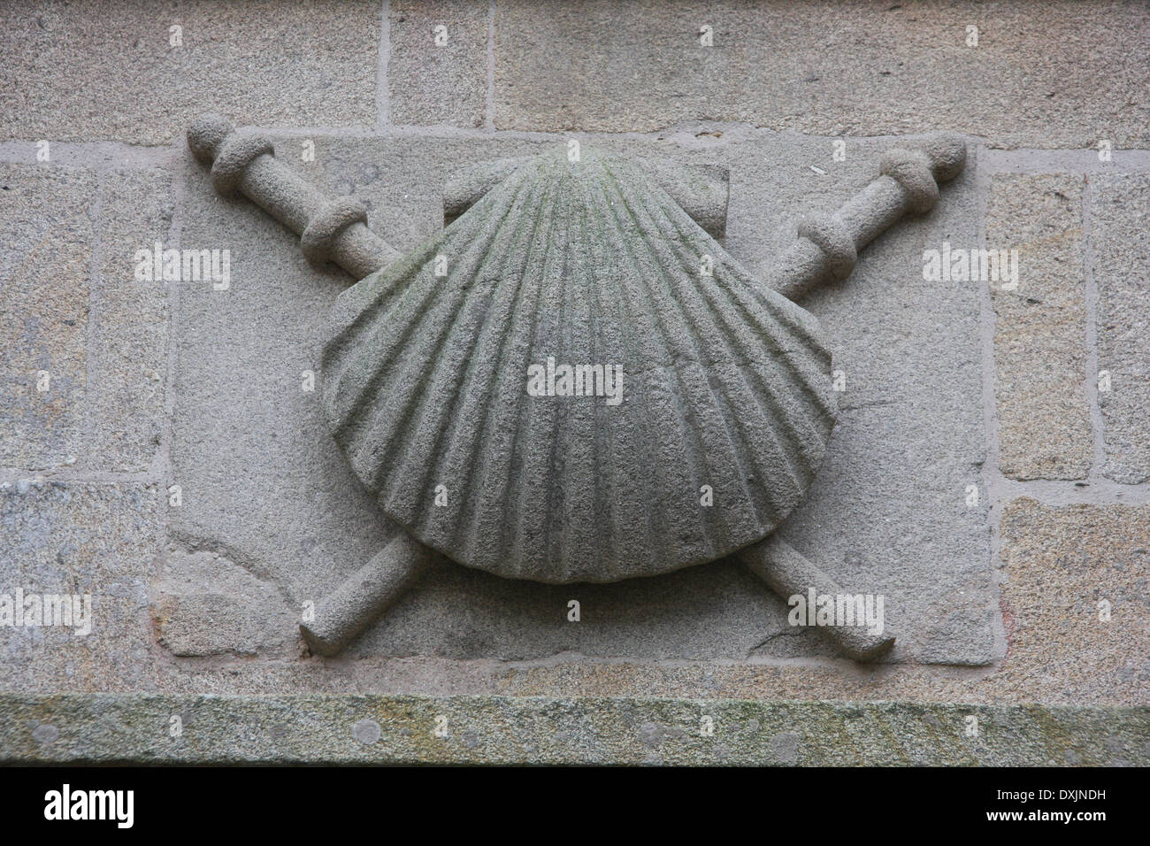 A scallop shell symbol depicting the Way of Saint James in Santiago ...