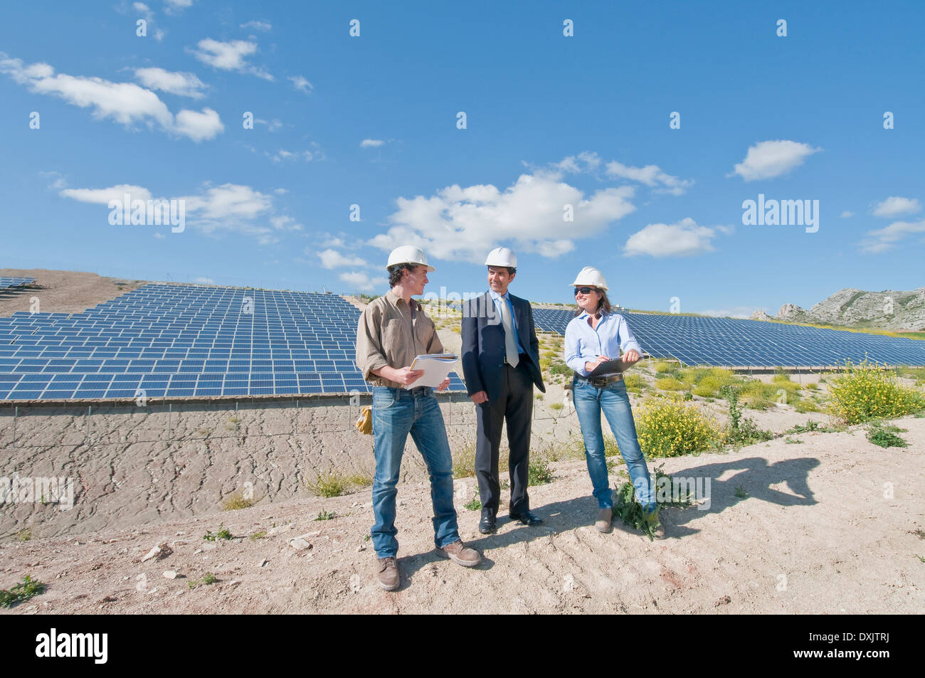 engineers and businessman in solar plant Stock Photo - Alamy