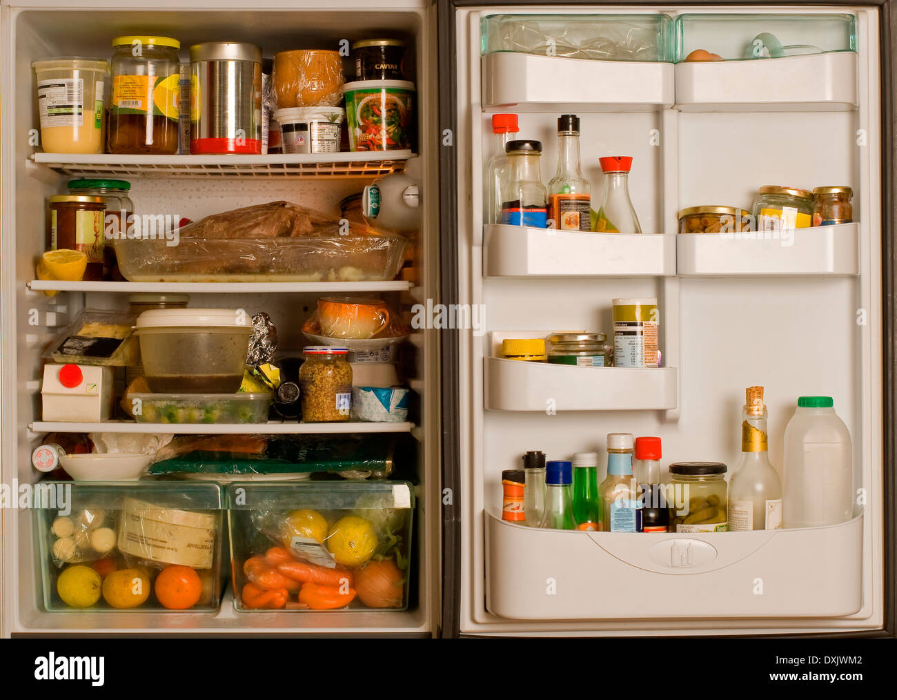Fridge full of food Stock Photo - Alamy