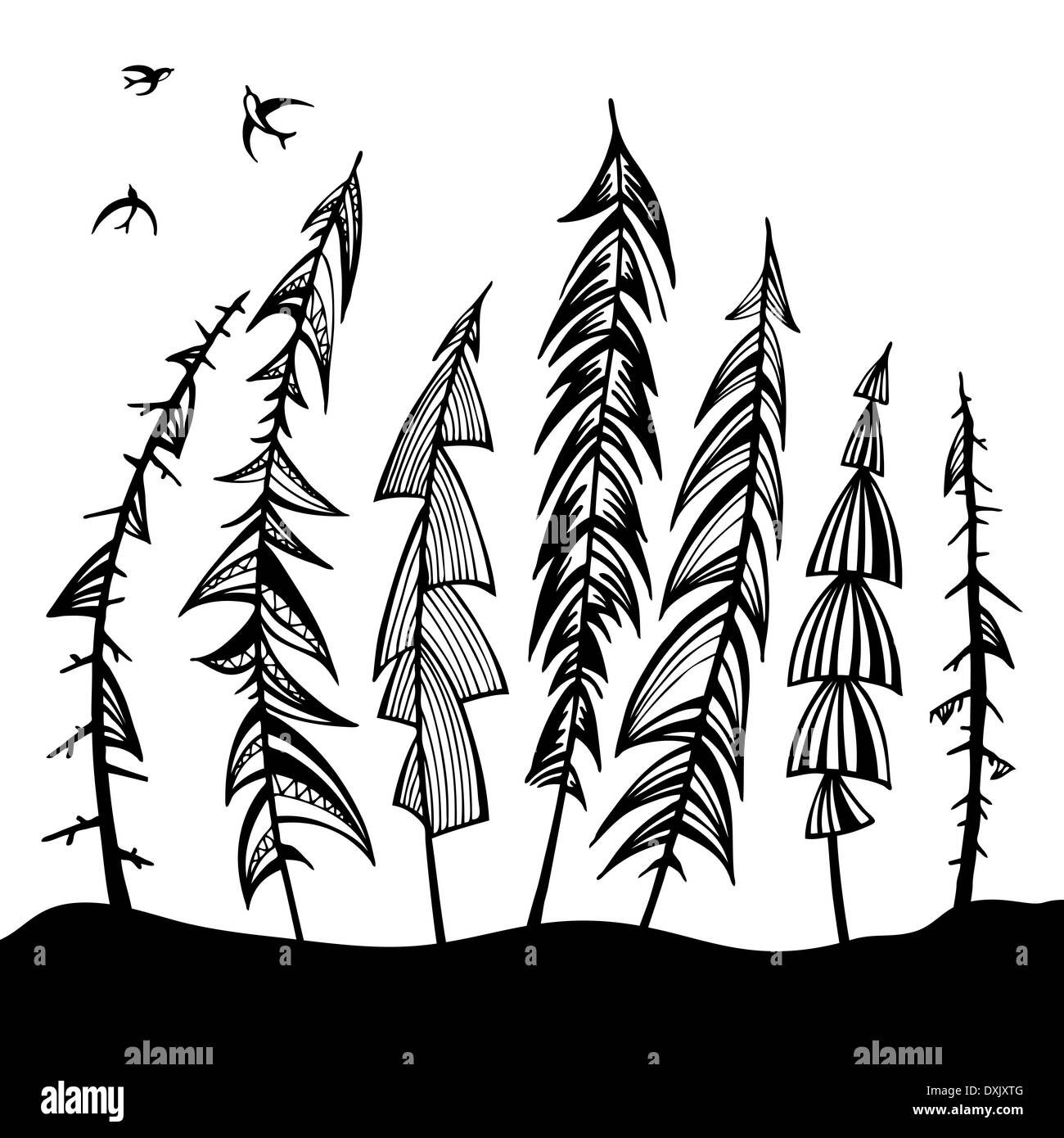 Vintage forest set Stock Photo - Alamy