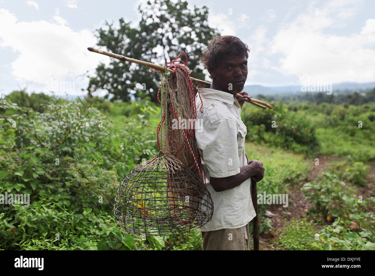 A tribal man set out for hunting, Birhor tribe. Keredari village and ...