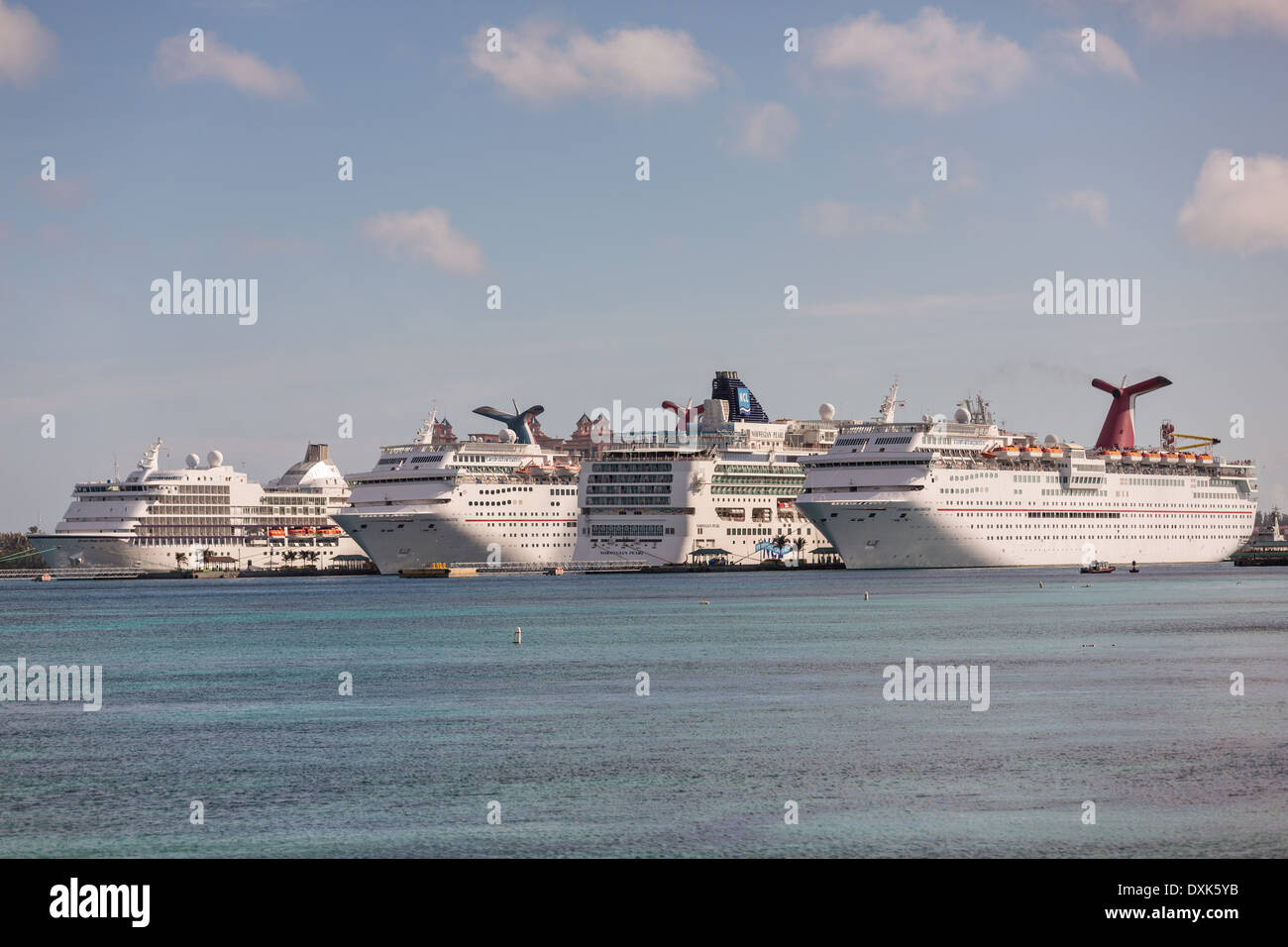Cruise ships docked at Prince George Wharf, Nassau, Bahamas, Caribbean ...