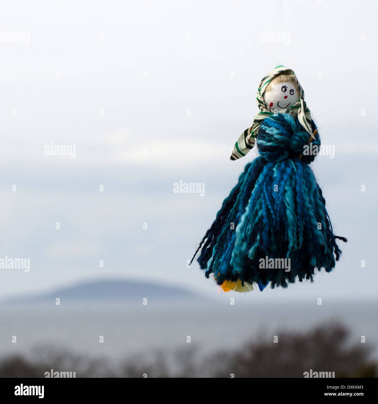 Flying easter witch, made figure according to a swedish tradition Stock ...