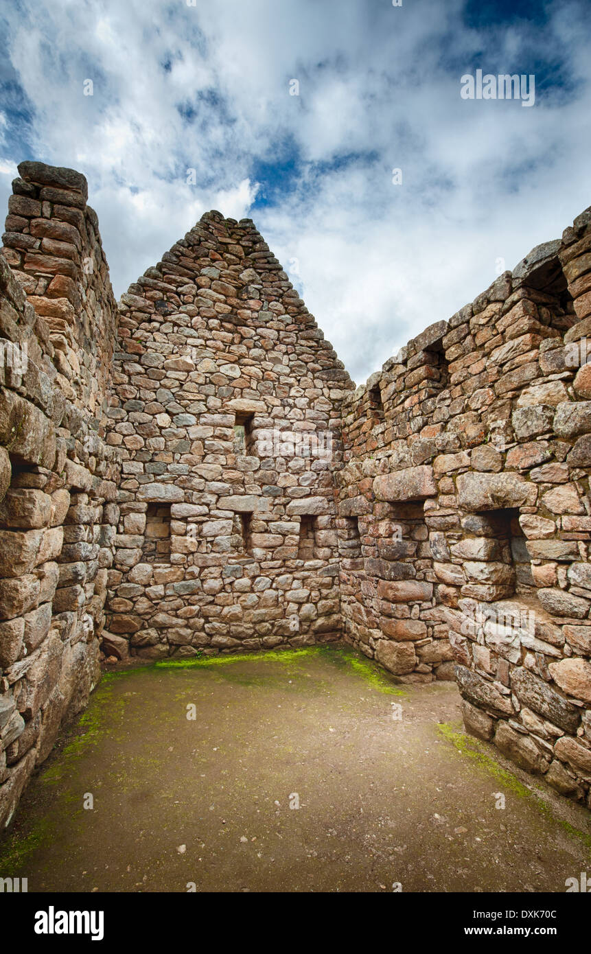 Machu Picchu inside of an building of the world heritage site Stock ...