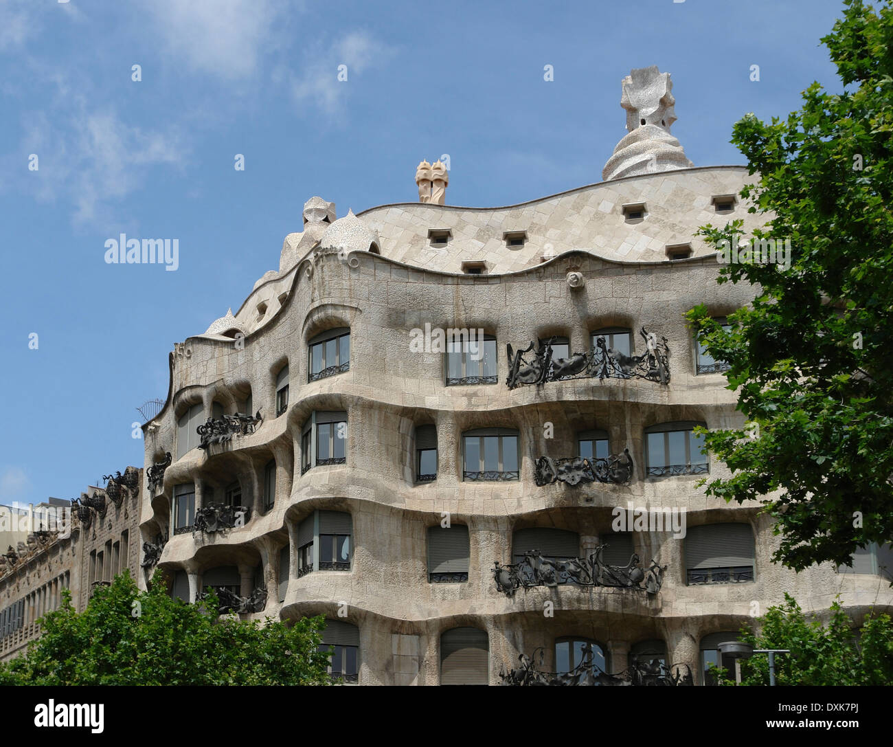 strange and surreal building named "Casa Mila", located in Barcelona ...