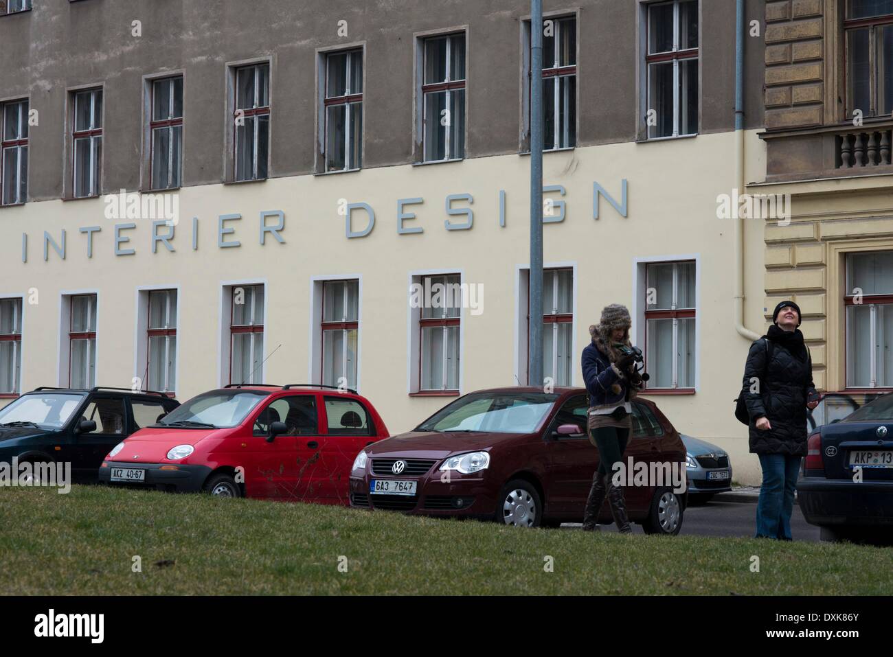 Modernist and design buildings on the outskirts of Prague. Amazon Court ...