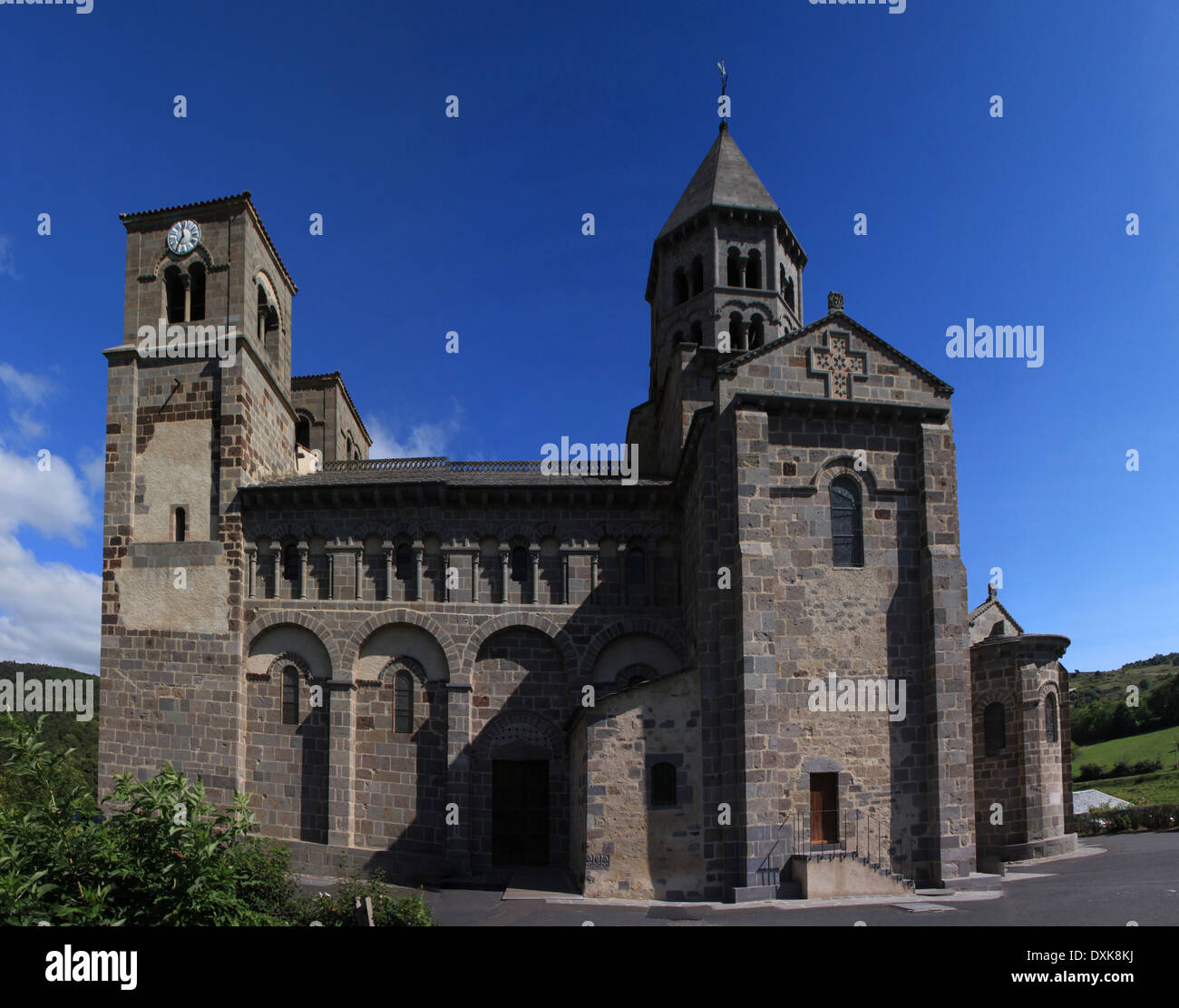France, Auvergne, Orcival, Basilica Our Lady of Orcival Stock Photo - Alamy