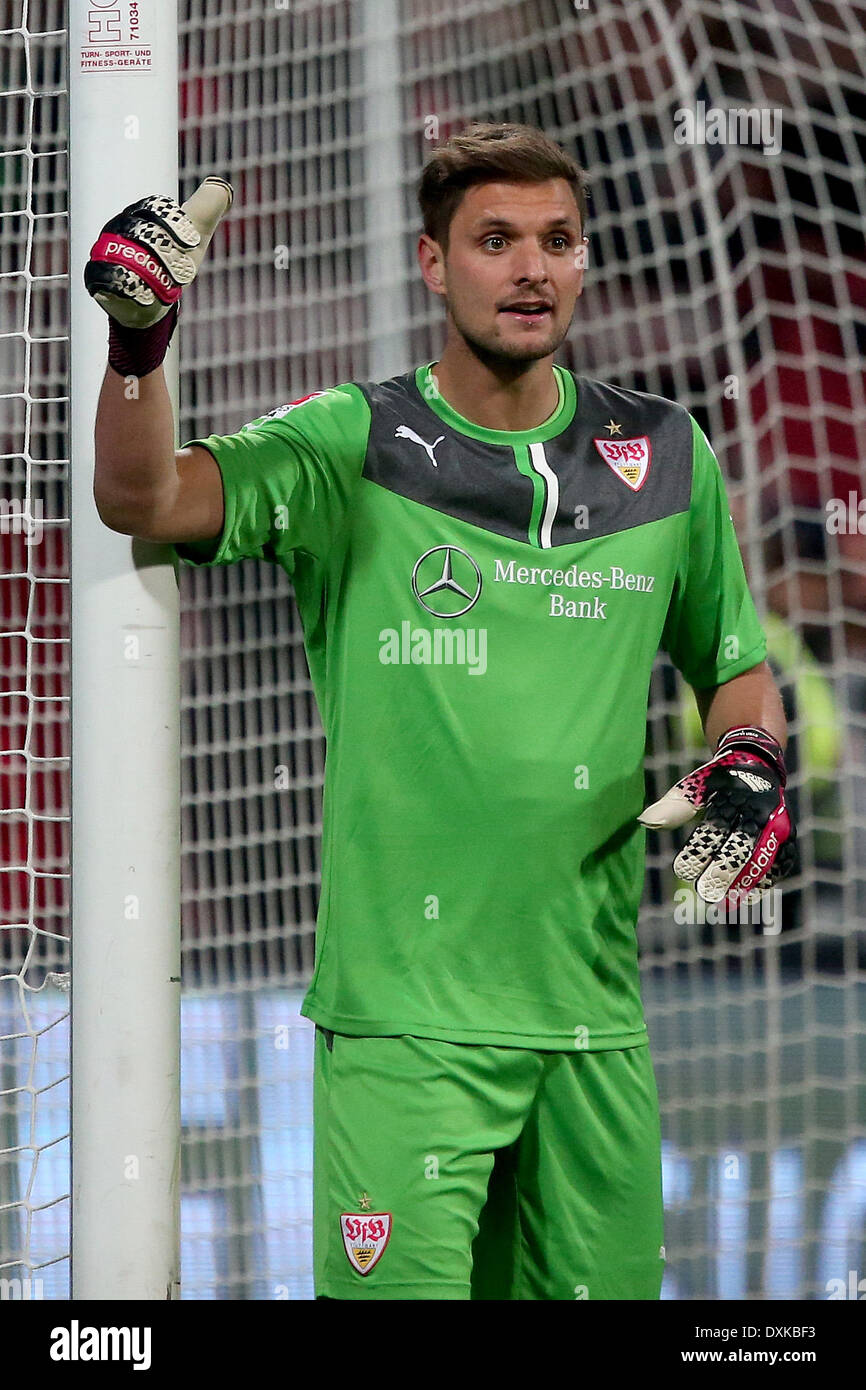 Stuttgart's goal keeper Sven Ulreich reacts during the Bundesliga ...