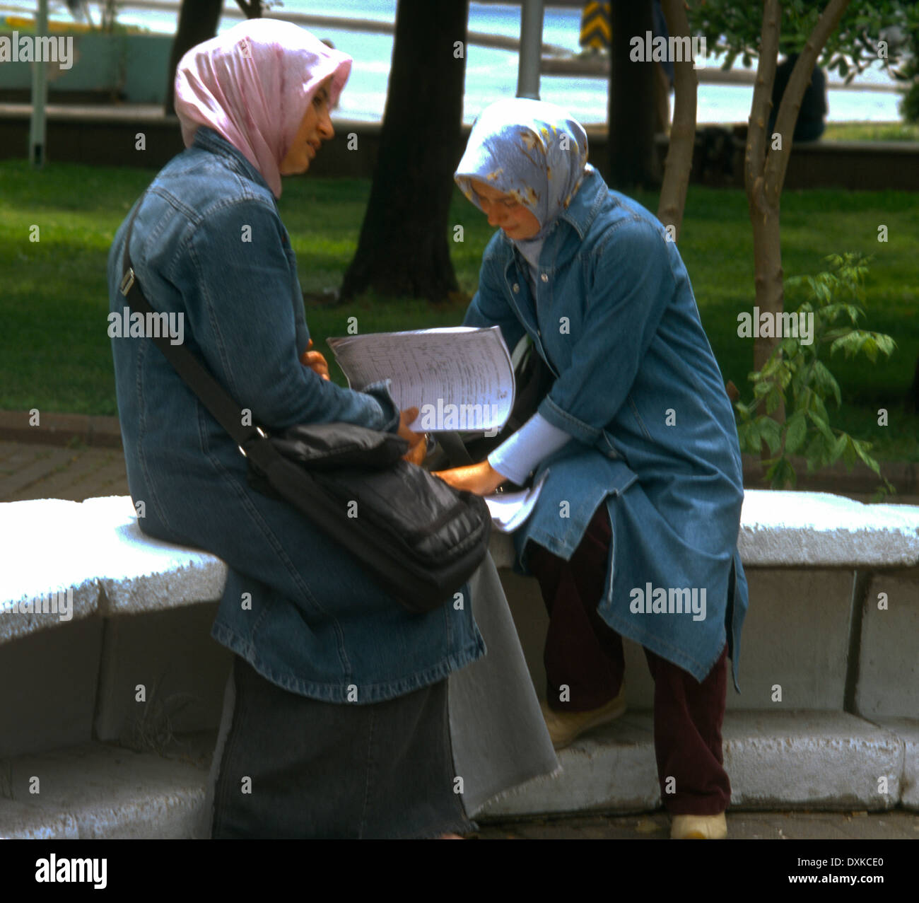 Istanbul Turkey University Student Studying In Park Stock Photo - Alamy