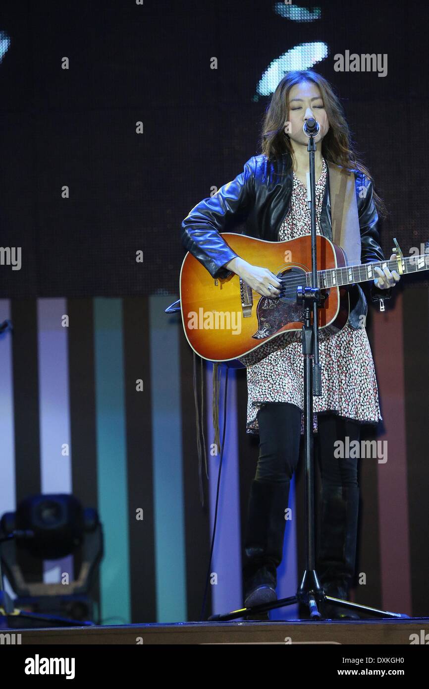 Taipei . 26th Mar, 2014. Singer Cheer Chen at commercial activity in ...