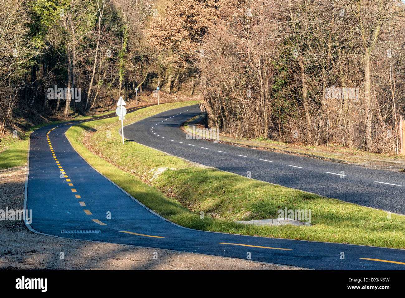 Bike path from the main road Stock Photo - Alamy