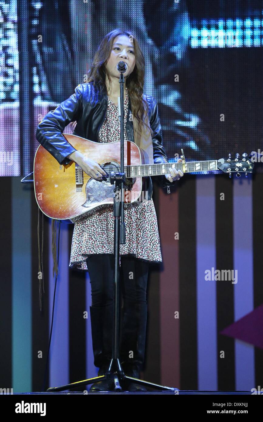 Taipei . 26th Mar, 2014. Singer Cheer Chen at commercial activity in ...