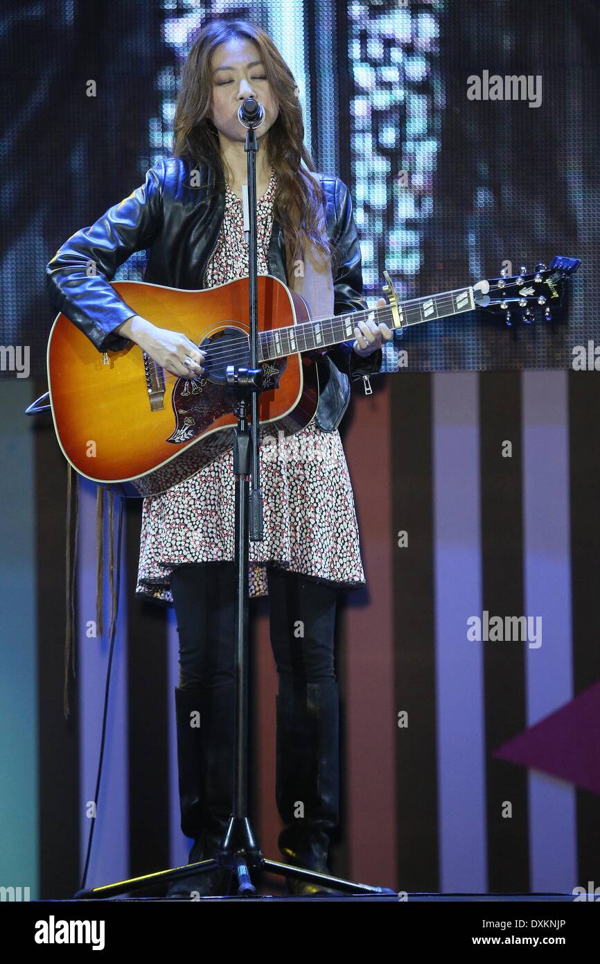 Taipei . 26th Mar, 2014. Singer Cheer Chen at commercial activity in ...