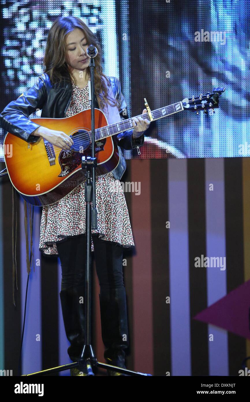 Taipei . 26th Mar, 2014. Singer Cheer Chen at commercial activity in ...