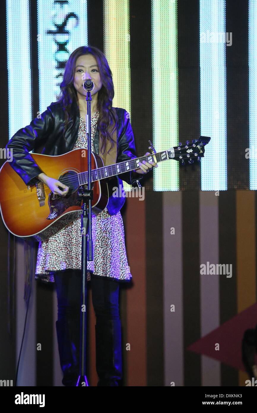 Taipei . 26th Mar, 2014. Singer Cheer Chen at commercial activity in ...