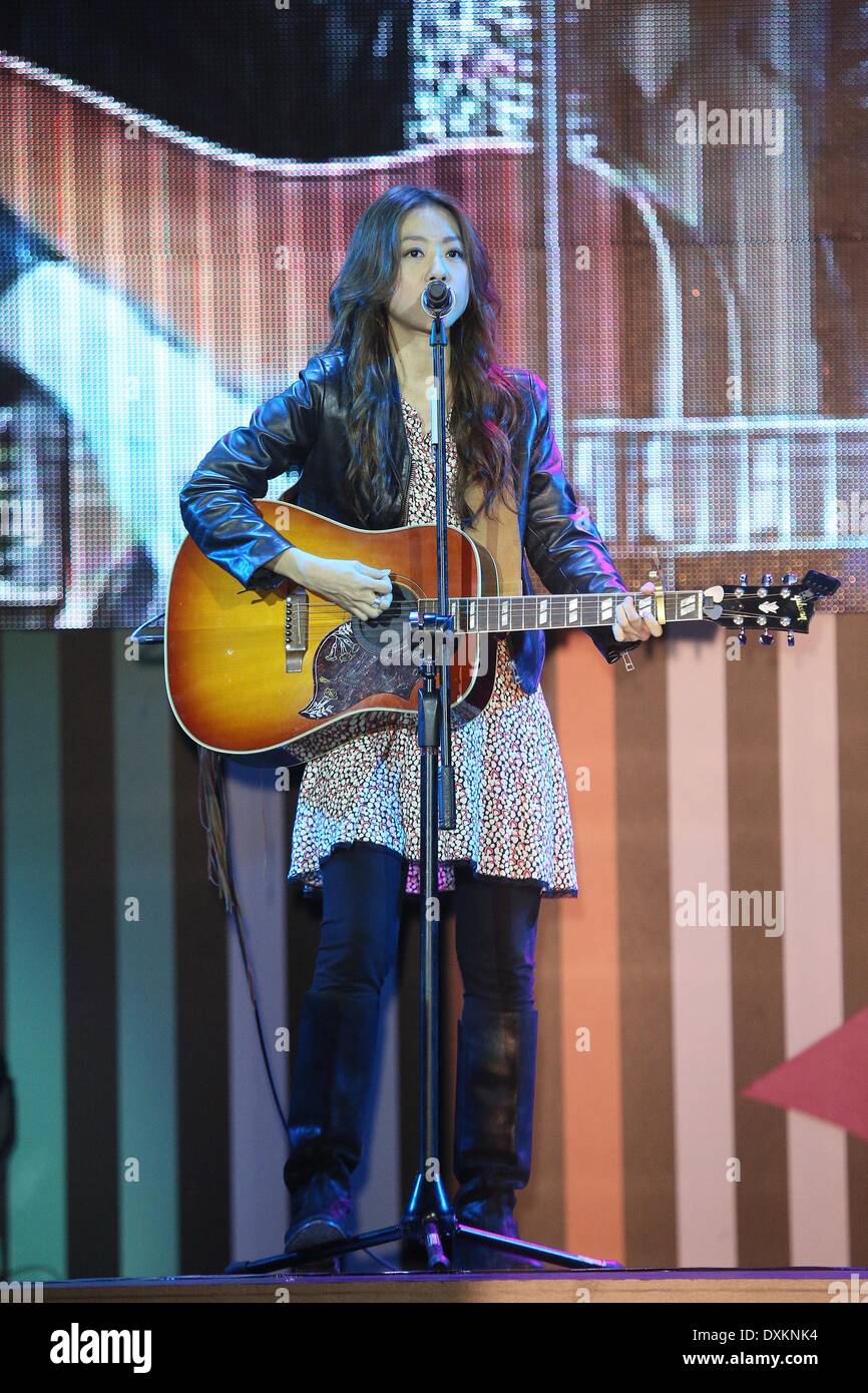 Taipei . 26th Mar, 2014. Singer Cheer Chen at commercial activity in ...
