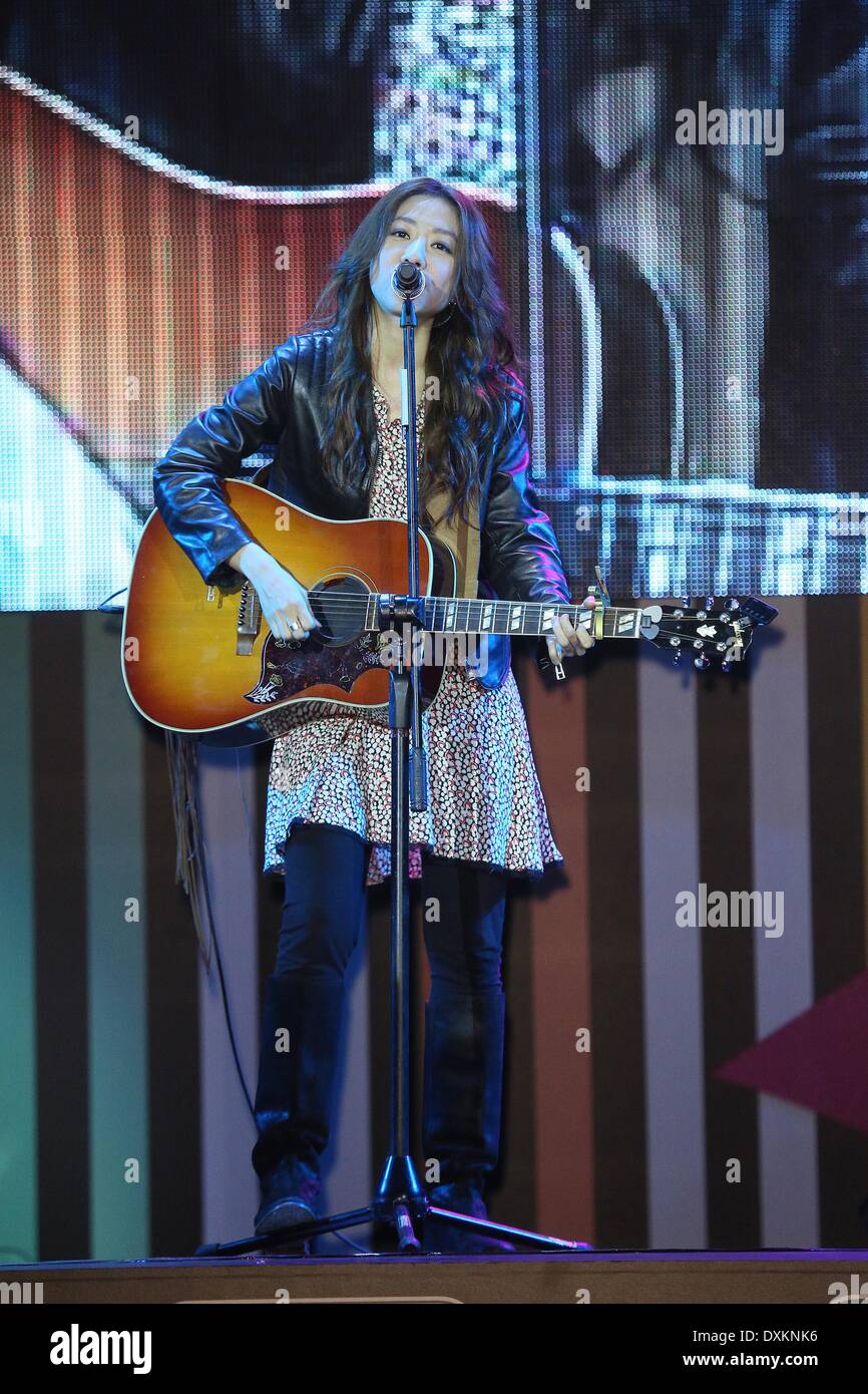 Taipei . 26th Mar, 2014. Singer Cheer Chen at commercial activity in ...