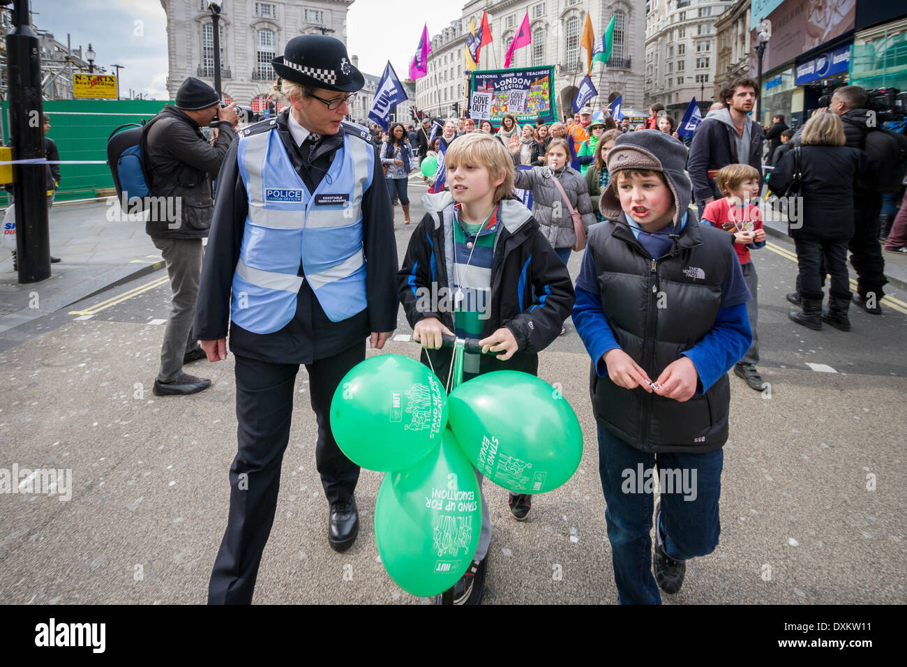 Thousands of Teachers March on NUT Strike Day in London Stock Photo - Alamy