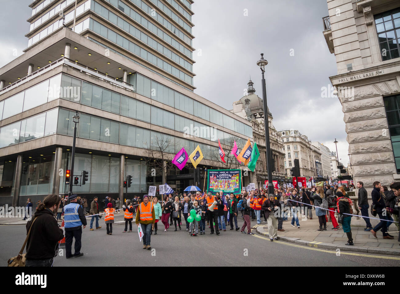 Thousands of Teachers March on NUT Strike Day in London Stock Photo - Alamy