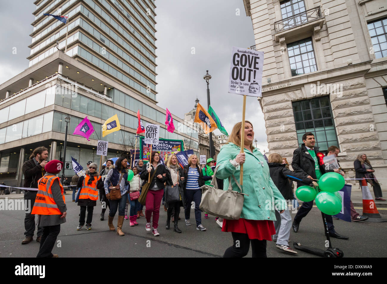 Thousands of Teachers March on NUT Strike Day in London Stock Photo - Alamy