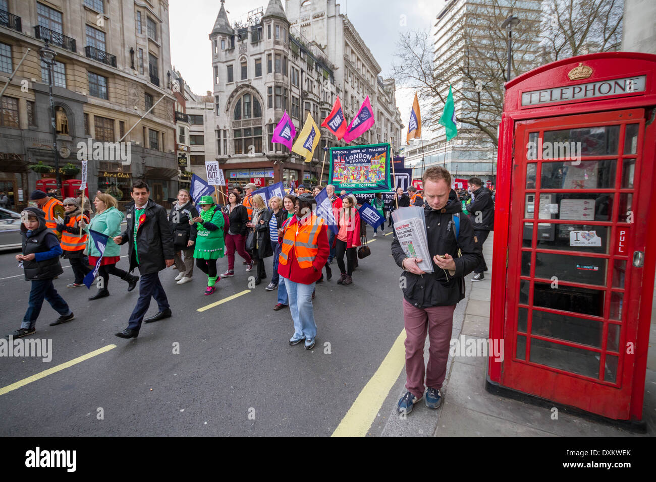 Thousands of Teachers March on NUT Strike Day in London Stock Photo - Alamy
