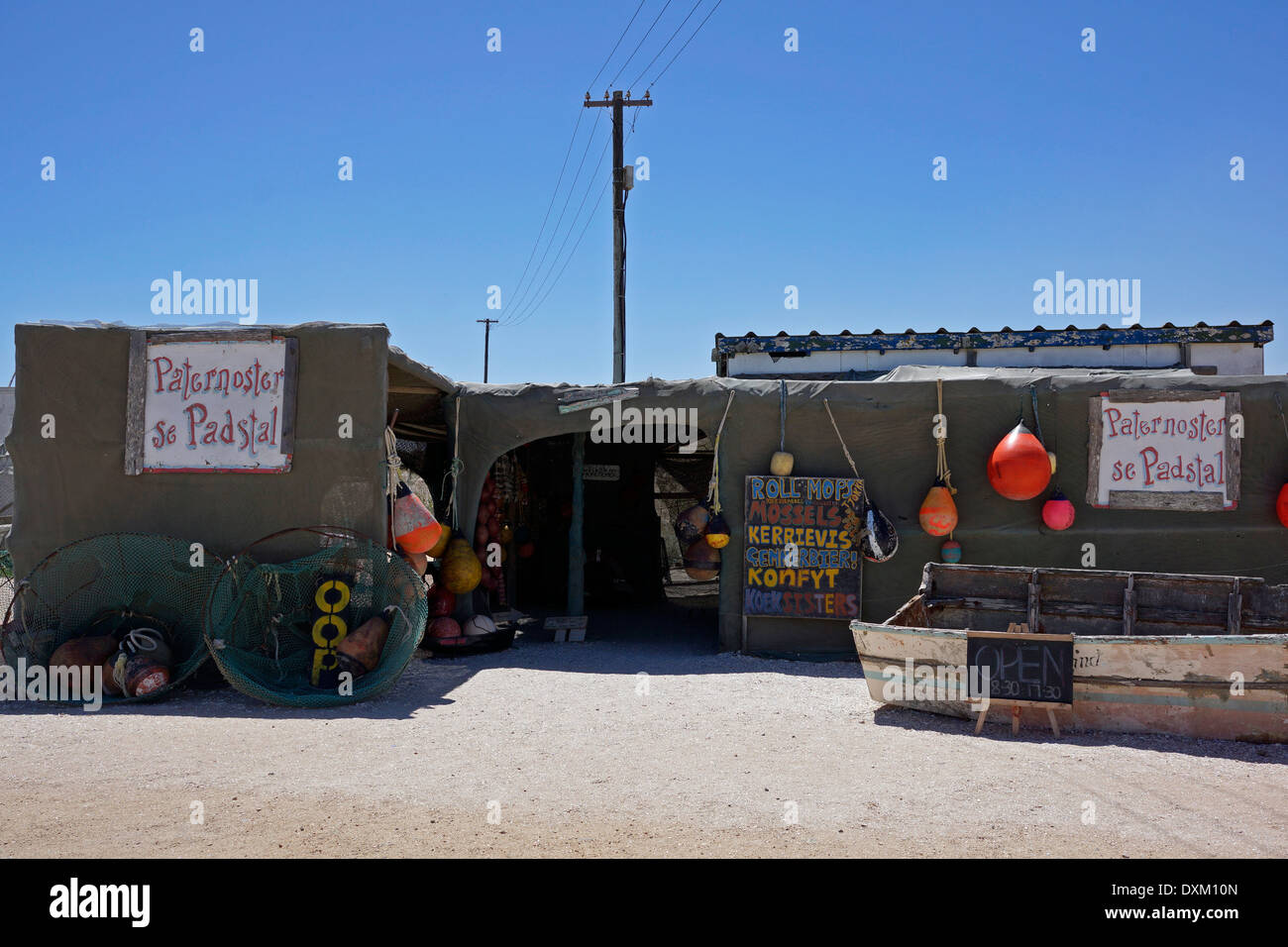 Quirky road side shop in the small town of Paternoster on the West ...