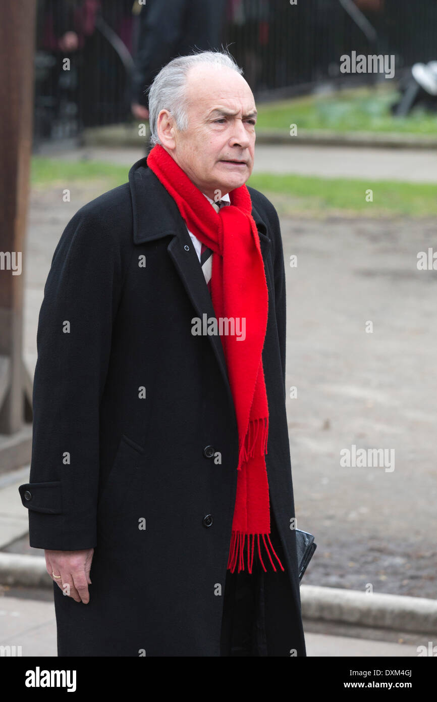London, UK. 27th March 2014. Newscaster Alistair Stewart attends the ...