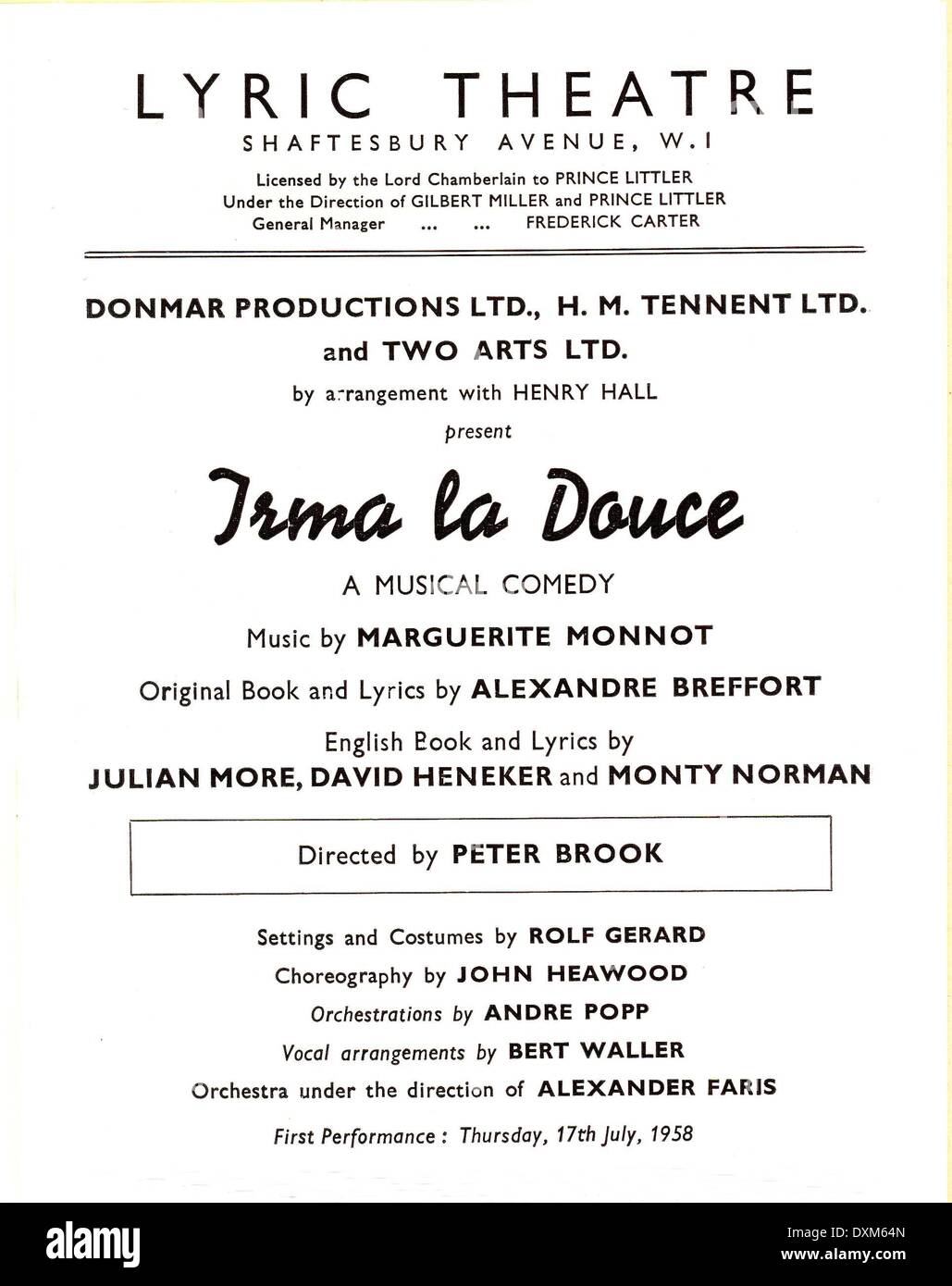Irma la douce hi-res stock photography and images - Alamy