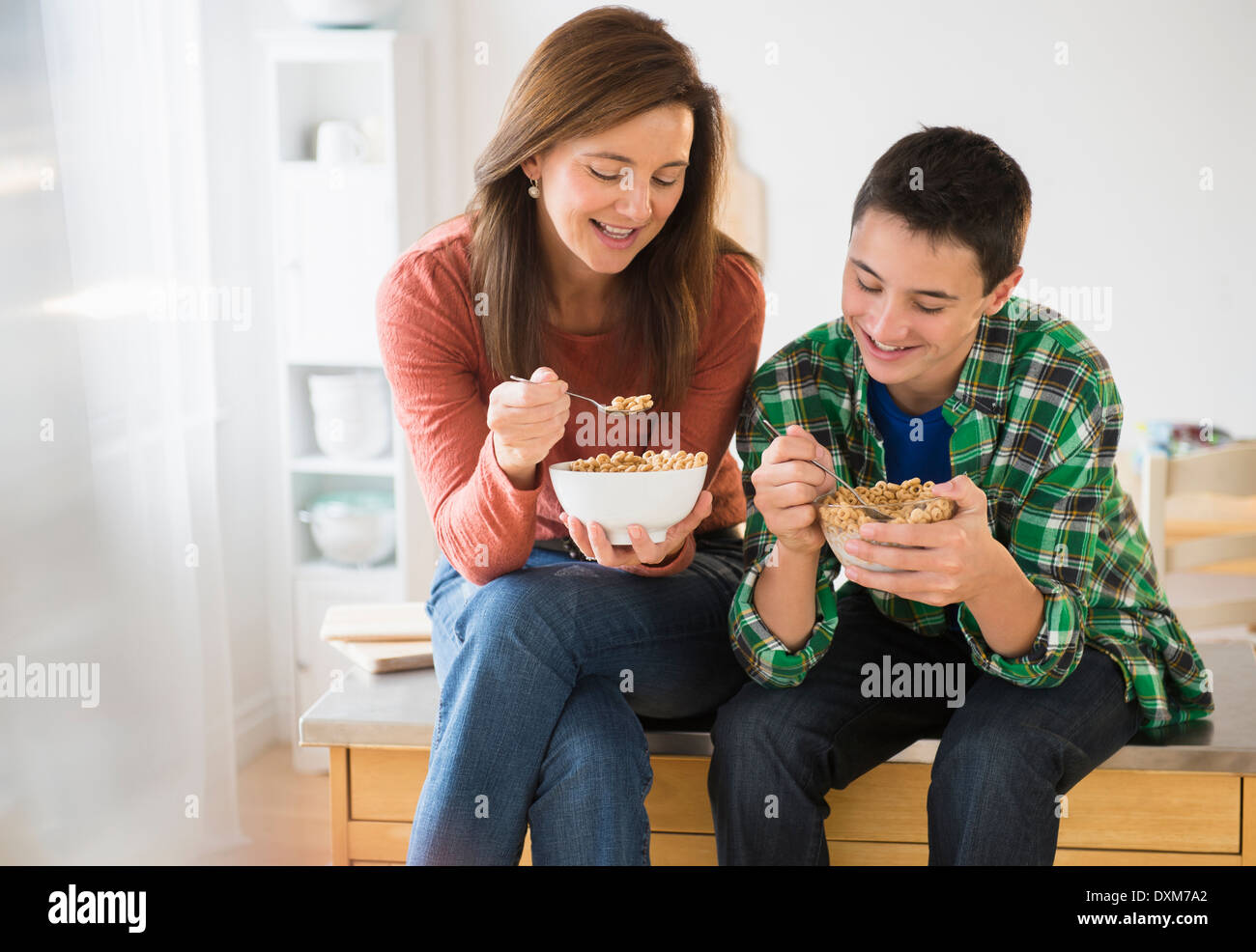 Family Eating Cereal