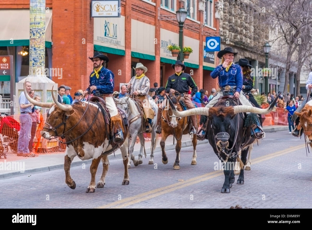 USA, Texas, San Antonio, Grand opening parade of the 2014 Rodeo ...