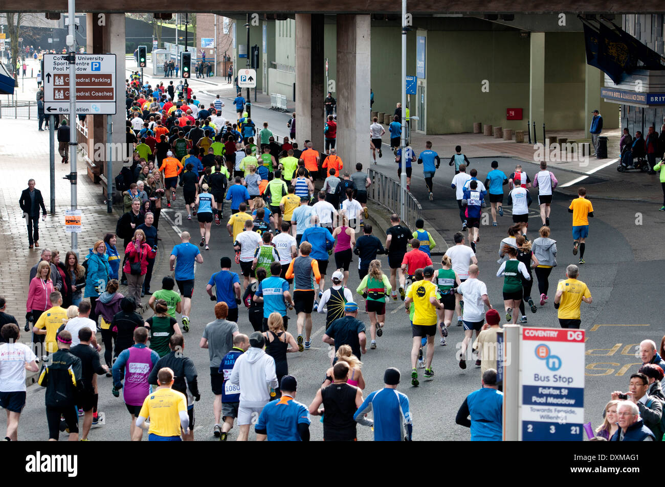 The 2014 Coventry Half Marathon start, Coventry, UK Stock Photo - Alamy