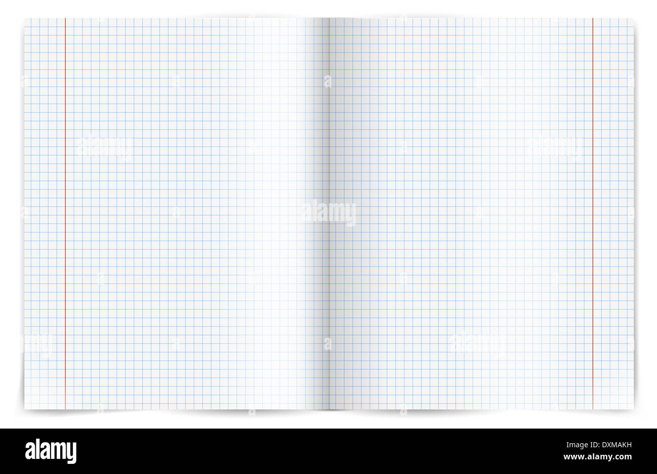 Old school exercise book open Cut Out Stock Images & Pictures - Alamy