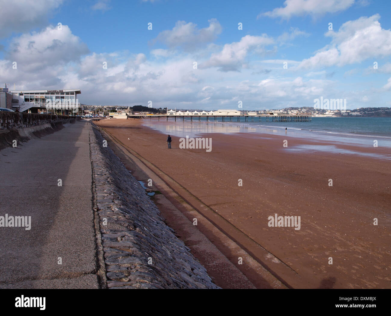 Paignton beach and seawall, Devon, UK Stock Photo - Alamy