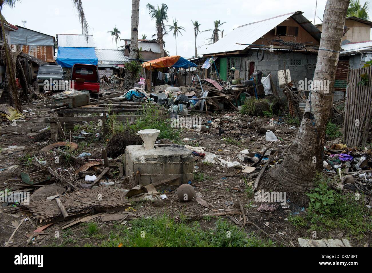 Destroyed buildings after the super typhoon Haiyan on the island leyte ...