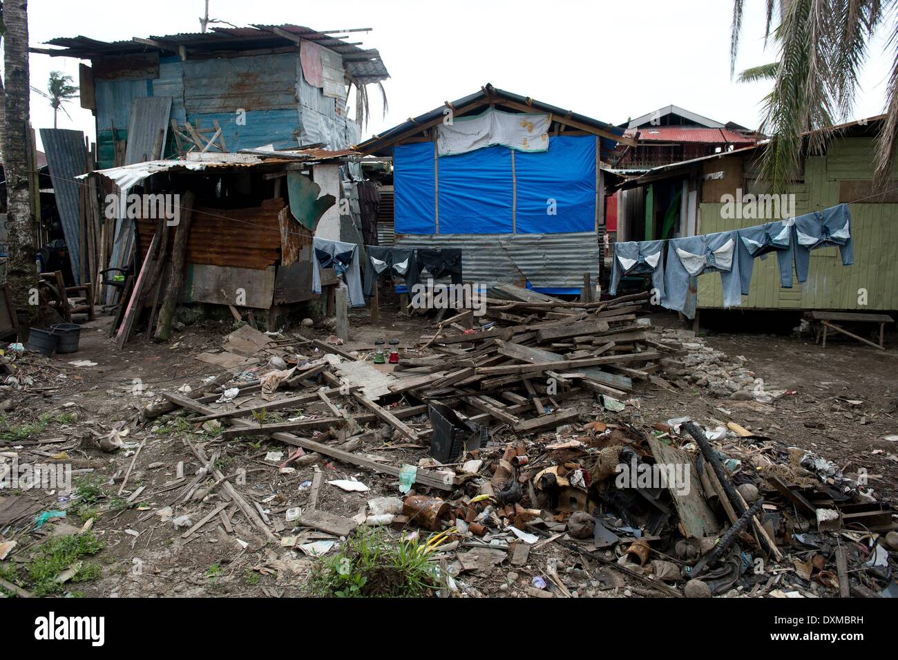 Destroyed buildings after the super typhoon Haiyan on the island leyte ...