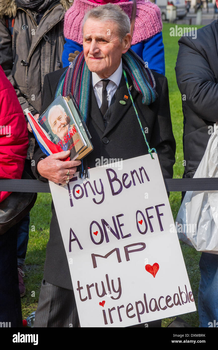 London, UK . 27th Mar, 2014. Tony Benn's funeral at 11.00am at St ...