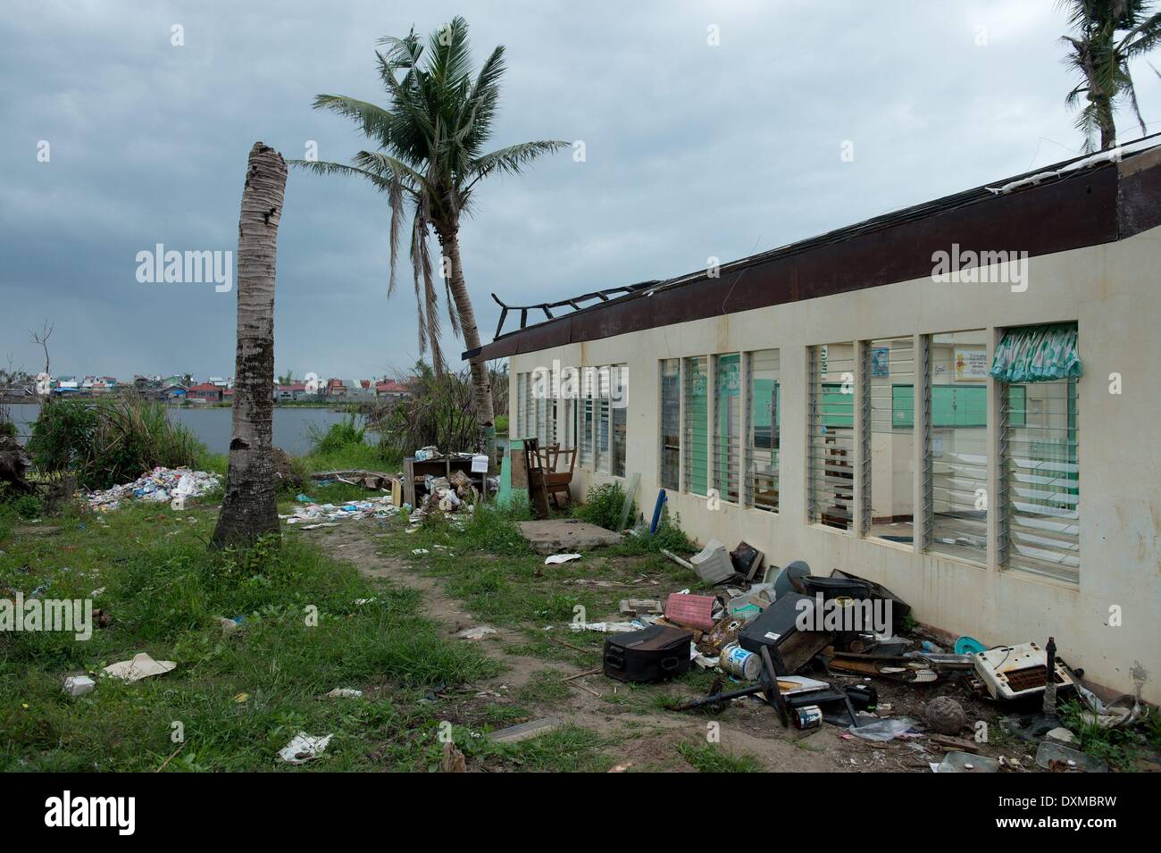 Destroyed buildings after the super typhoon Haiyan on the island leyte ...