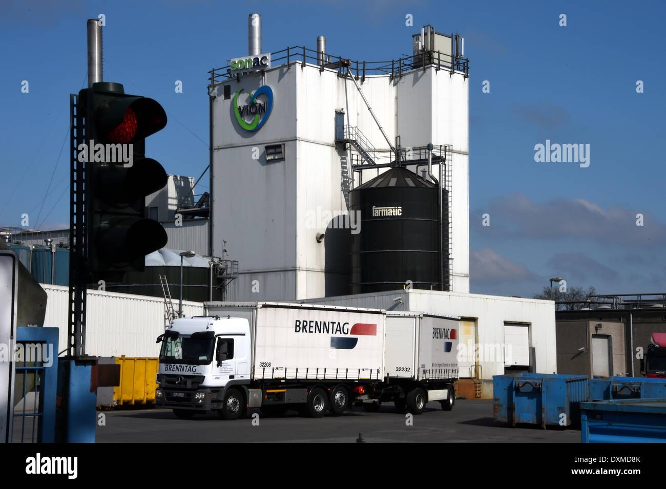 Bad Bramstedt, Germany. 27th Mar, 2014. The Vion slaughterhouse in Bad ...