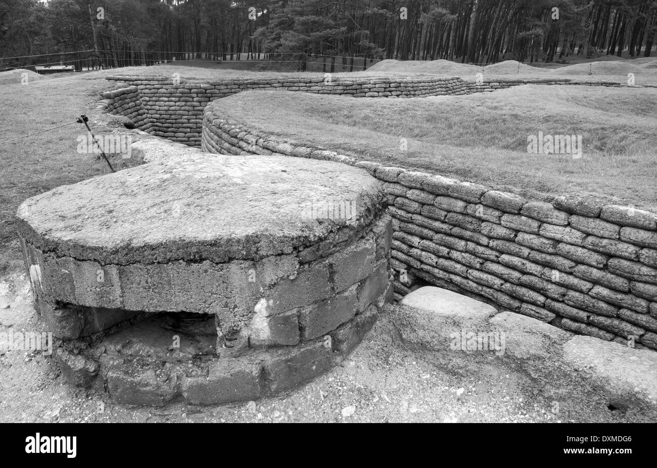 Reconstructed Canadian WW1 trenches at Vimy Ridge, near Arras, northern ...