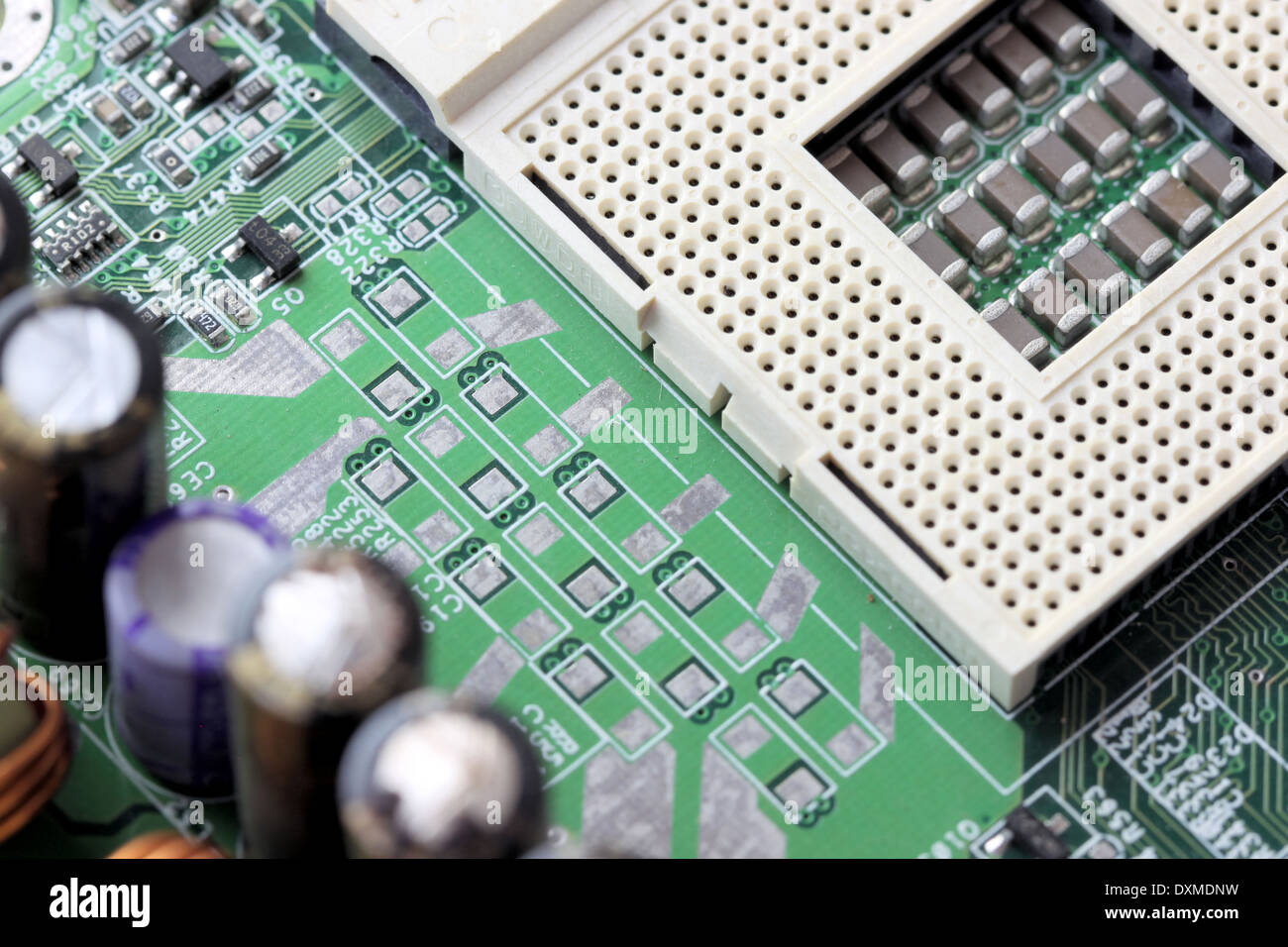 CPU Socket in board computer for background Stock Photo - Alamy