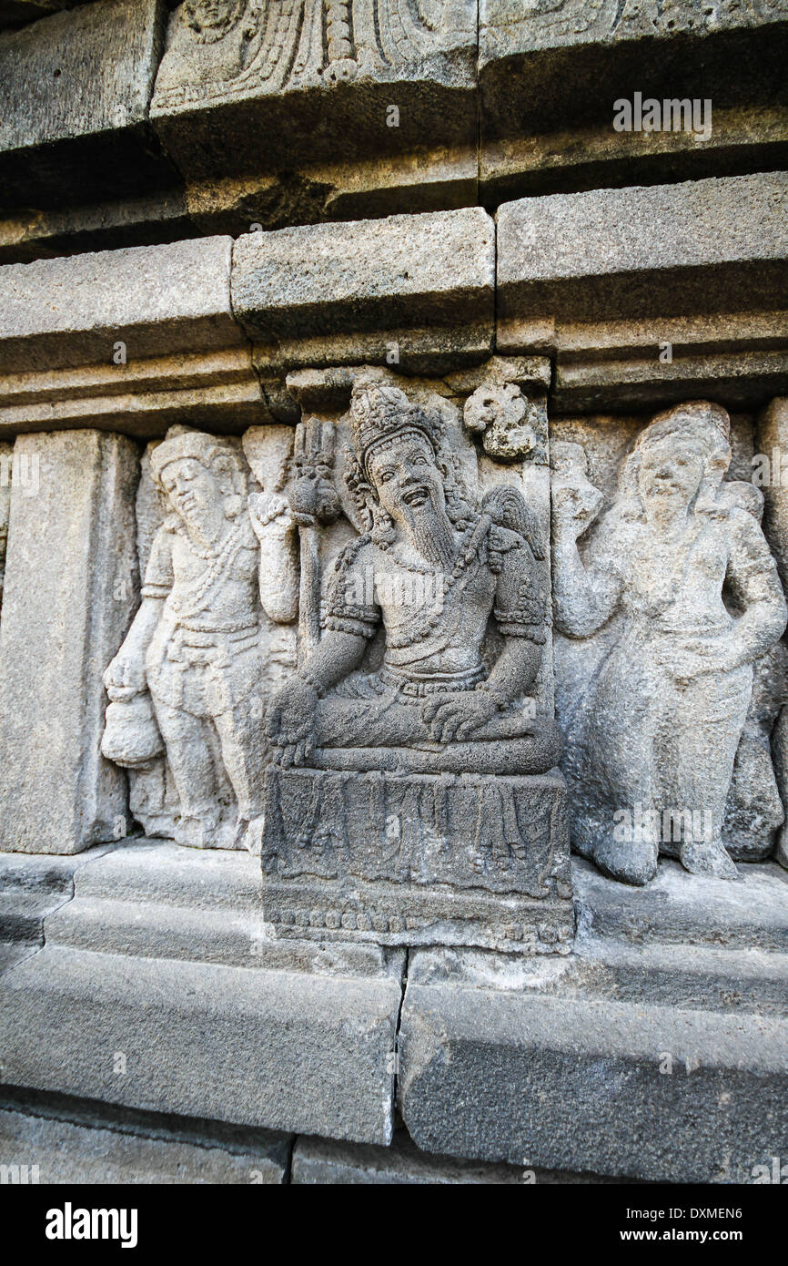 Indonesia, Java, Relief in the temple Prambanan near Yogyakarta Stock ...