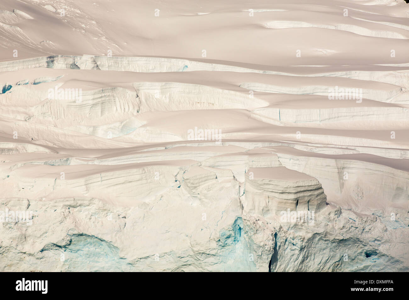 A receding glacier beneath Mount Walker in Paradise Bay off Graham Land ...