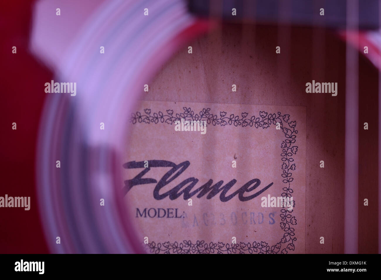 Inside the guitar Stock Photo - Alamy