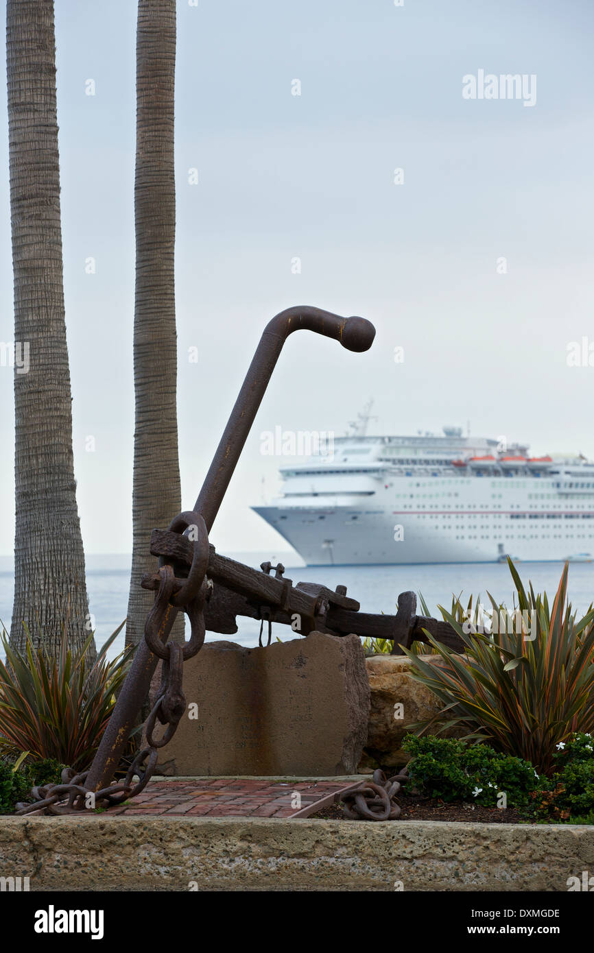 Rusting Ships Anchor With The Giant Cruise Ship, Carnival Imagination ...