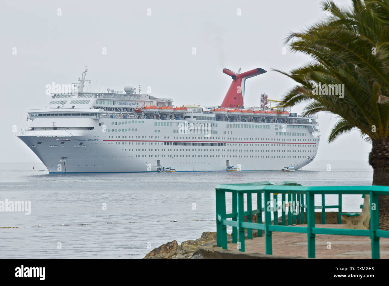 The Giant Cruise Ship, Carnival Imagination Anchored Off Avalon ...