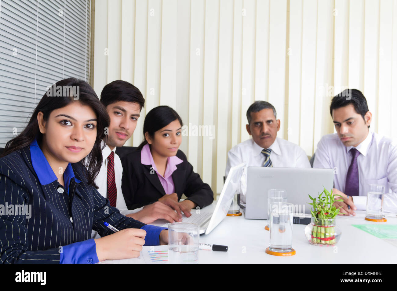 Indian Business People Meeting in Office Stock Photo - Alamy