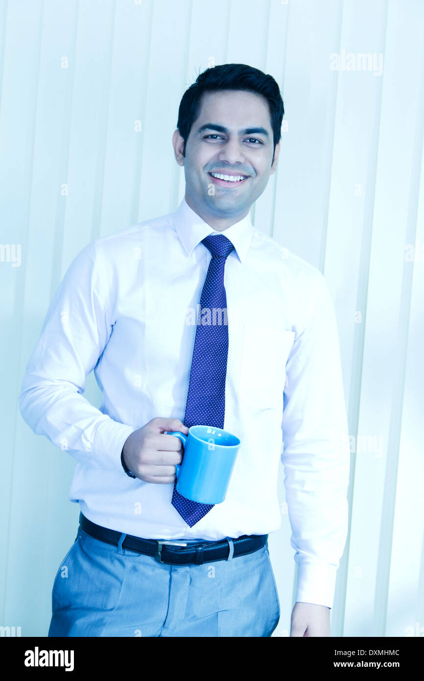 Portrait of man coffee standing lean hi-res stock photography and ...